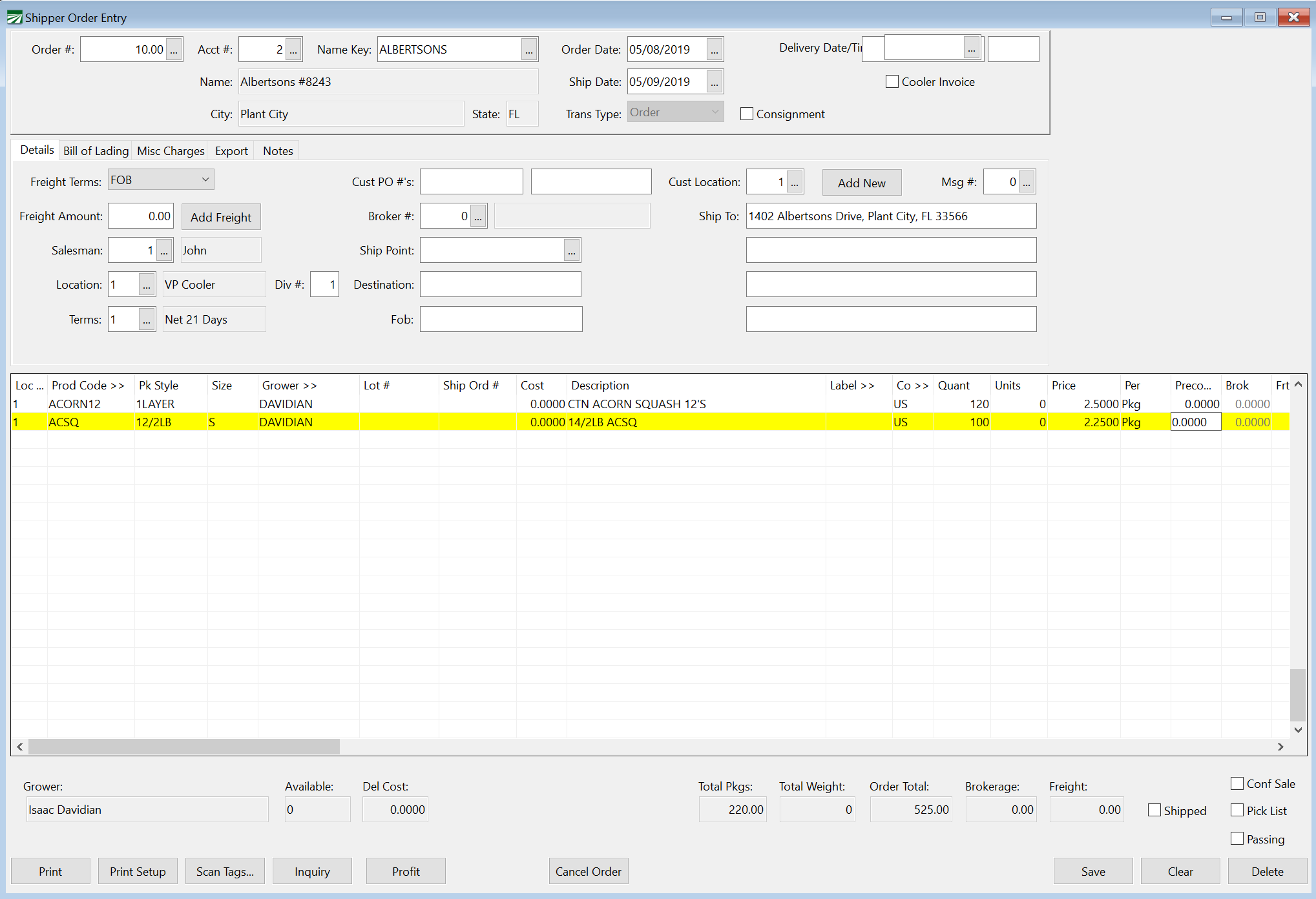 Shipper Order Entry Datatech