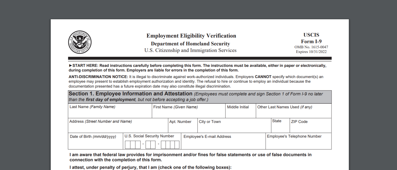 Switch to New I-9 Form Before May 1, 2020. - Datatech